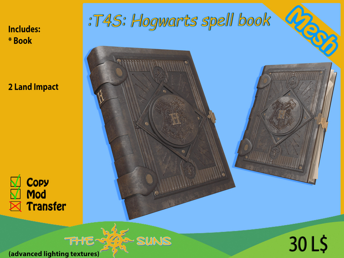 Second Life Marketplace - :T4S: Hogwarts spell book